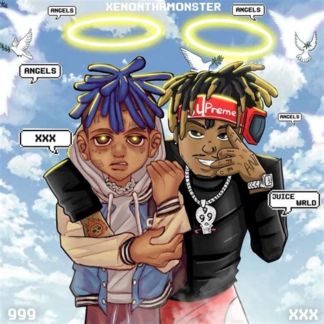 Juice Wrld X Xxxtentacion Fanart Artwork By Me Lljw Lnd Anime Rapper Music Album Art