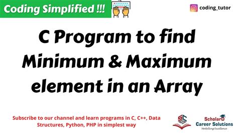 Find Minimum And Maximum Number In A List Coding Simplified