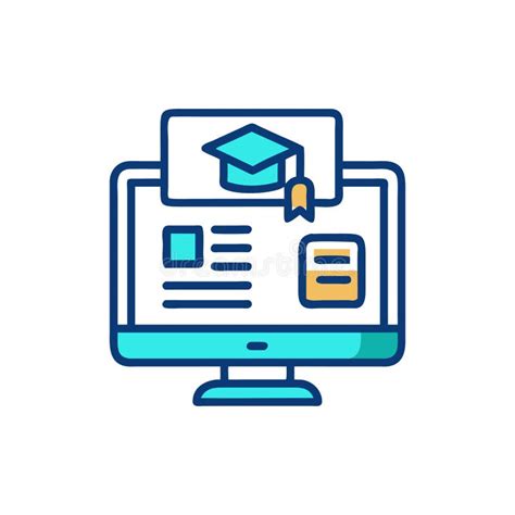 Computer Learning Symbol For Academic Resources Stock Illustration Illustration Of Education