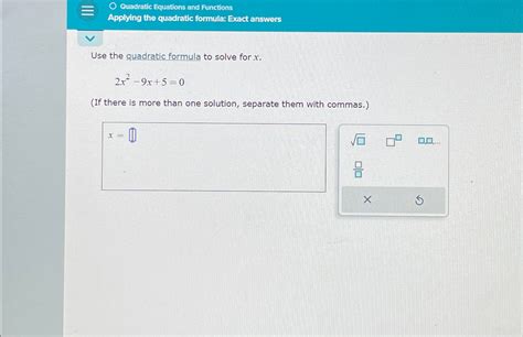 Solved Quadratic Equations And Functionsapplying The