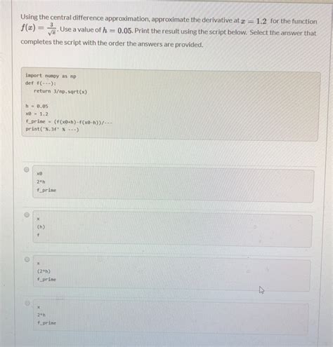 Solved Using The Central Difference Approximation