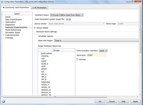 Serial External Mode Example In Matlab Code Composer Studio Forum Code Composer Studio