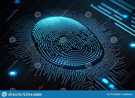 Fingerprint Scanning Biometric Identification And Security Login Stock Illustration