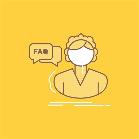 Faq Assistance Call Consultation Help Flat Line Filled Icon Beautiful Logo Button Over