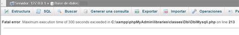 pathros phpmyadmin error al restaurar una base de datos de mysql fatal