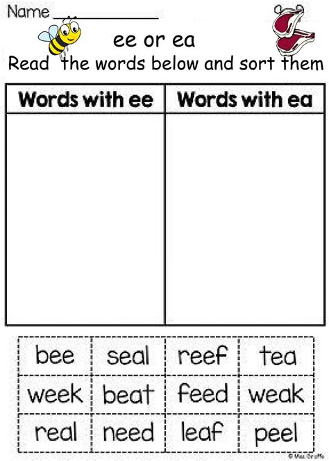 free printable ee and ea worksheets printable worksheets