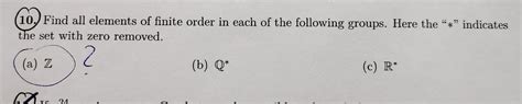 abstract algebra elements of finite order in mathbb z