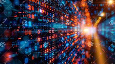 binary code streams high speed data transfer generative ai stock illustration illustration