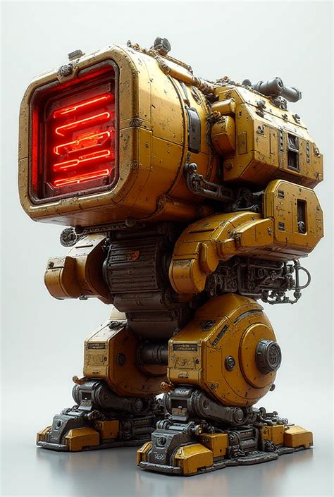 A Heavy Futuristic Industrial Turret Like Machine With A Large