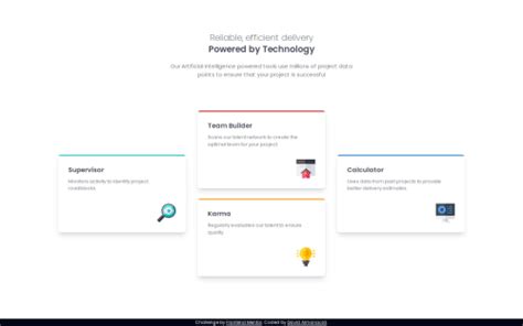 Frontend Mentor Responsive Layout Four Card Feature Section Coding Challenge Solution