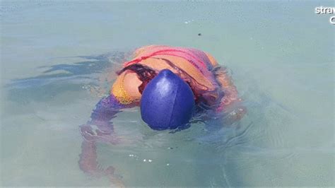 Swimcap And Head Dunking In The Sea Strawberry Cash Clips4sale