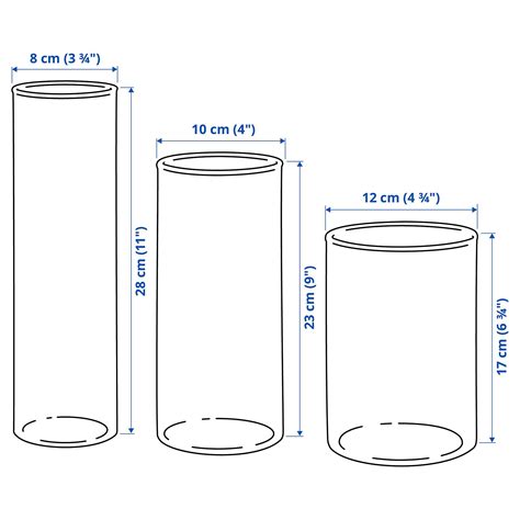Cylinder Glass Glass Vase Set 60175092 Ikea