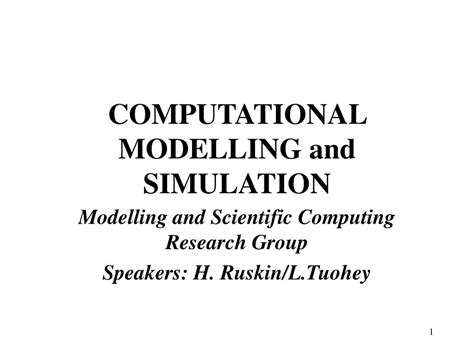 Ppt Computational Modelling And Simulation Powerpoint Presentation