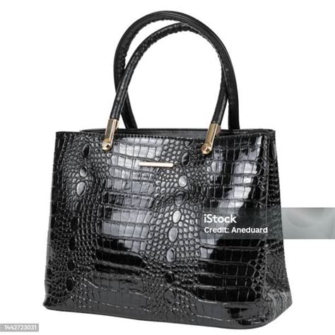 파충류 피부로 만든 검은색 옻칠 여성용 가방 흰색 배경에 두 개의 손잡이 지갑에 대한 스톡 사진 및 기타 이미지 지갑 크로커다일 0명 Istock