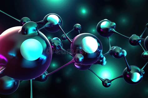 Molecular Structure With Connections Between Atoms Generative Ai Stock Image Image Of