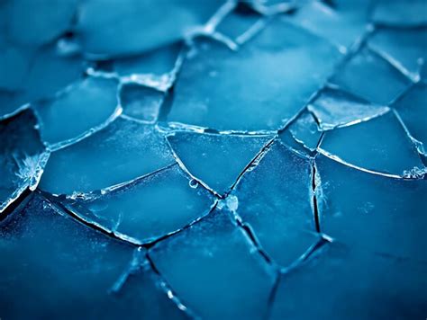Fractured Frost A Closeup Of Cracked Ice With Intricate Patterns Premium Ai Generated Image