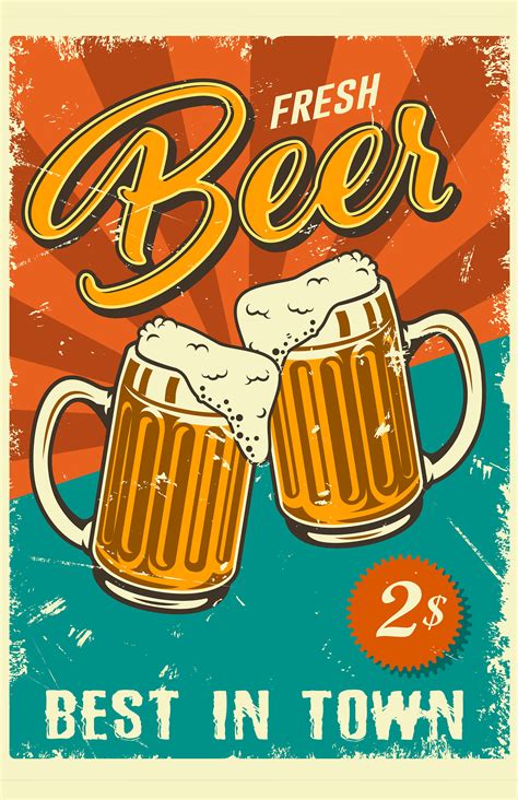 Vintage Beer Poster Set 7 Digital Prints Beer Posters Classic Beer