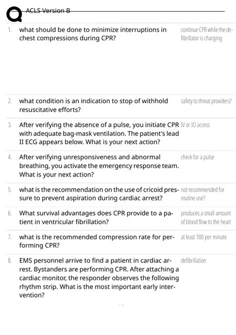 2025 Acls Version B Latest 2025 2026 Update Questions And Verified Answers 100 Correct