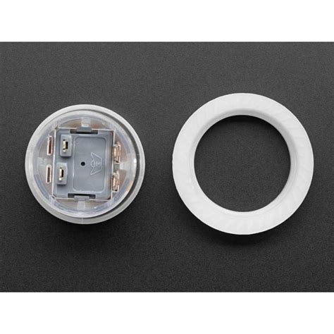 Mini Arcade LED Button 24mm White Transparent Boutique Semageek
