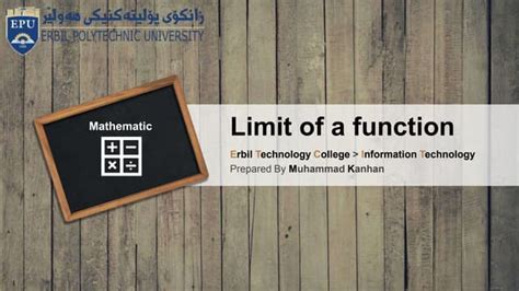 Limit Of Function Mathematic Pptx Physics Science