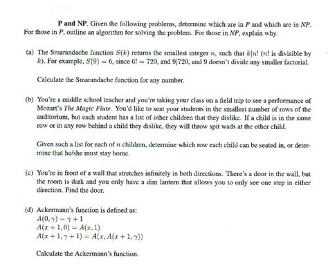 P And NP Given The Following Problems Determine Chegg