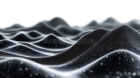 Abstract Dark Wave Surface With Glowing Particles Elegant Black And White Modern Background