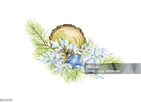 손으로 수채화 그리기 호랑가시나무 포인세티아 전나무 양초 별 매자나무 톱 컷 트리의 크리스마스 꽃다발 구성 스티커 꽃집 노트북 휴일 포장을 위한 예술적 창조적 인 사실적인