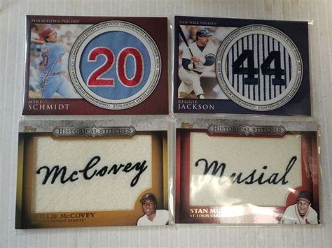 Lot Of 4 Patch Baseball Cards 2 Retired Number Patch Cards And 2