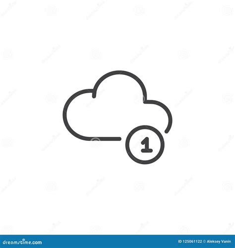 New Cloud Notification Outline Icon Stock Vector Illustration Of