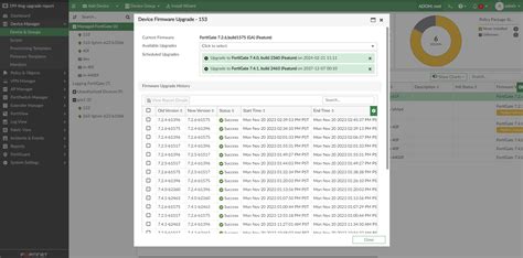 Viewing The Firmware Upgrade Report Fortimanager 7 6 0 Fortinet Document Library