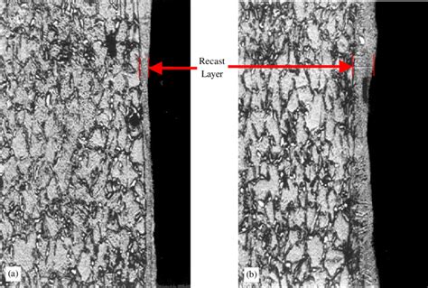 Micrographs Revealing Recast Layer Formation For Holes Drilled With A