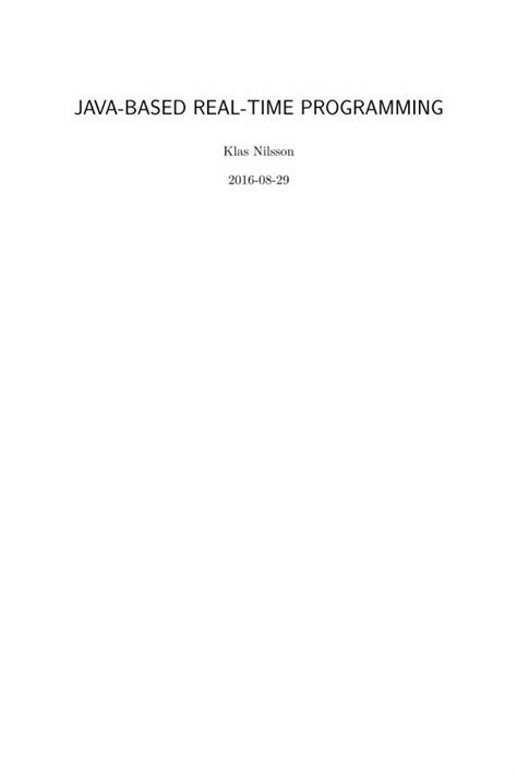 Pdf Java Based Real Time Programming Dokumentips