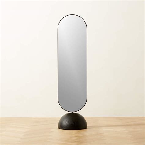 Ka Swivel Black Wood Floor Length Mirror Cb2 Uae
