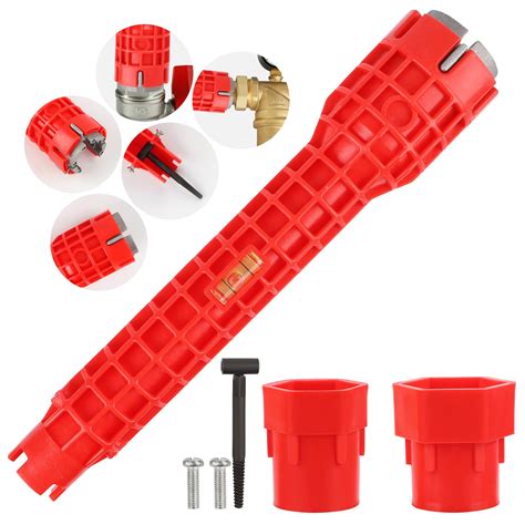 Kfddrn Tap Spanner 8 In 1 Sink Multi Plumbing Tools Sink Wrench Spanner Plumbers Basin Wrench