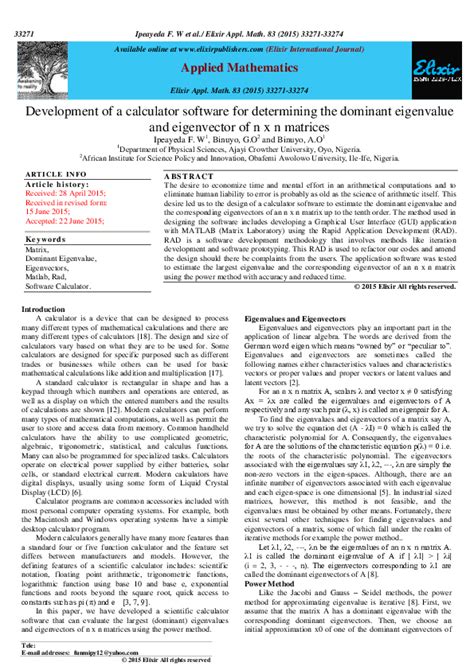 Pdf Development Of A Calculator Software For Determining The Dominant