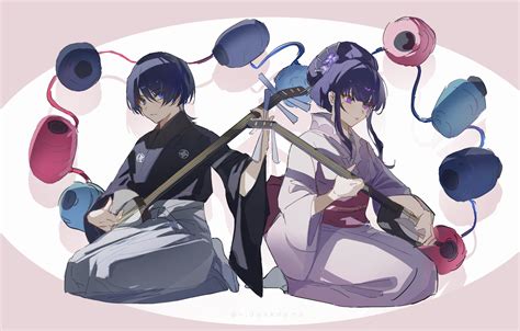 Raiden Shogun Scaramouche And Wanderer Genshin Impact Drawn By Vidoakdame Danbooru