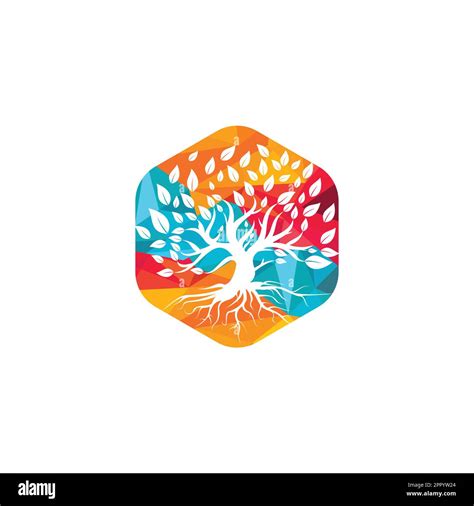 Tree Root Logo Vector Design Illustration Tree Of Life Logo Design Inspiration Stock Vector