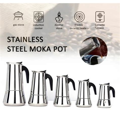 스테인레스 스틸 모카 커피 포트 에스프레소 라떼 퍼콜레이터 스토브 메이커 음료 도구 카페티에르 스토브탑 티몬