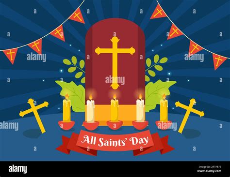 All Saints Day Vector Illustration On 1st November With For The All