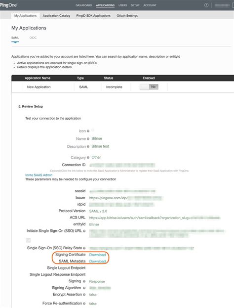 setting up ping identity sso for bitrise bitrise docs