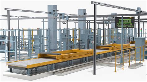 Idle Automotive Assembly Line Structure Without Robots 3d Model