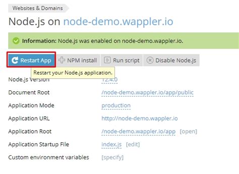 Wappler Documentation Nodejs Ftp Deploy On Shared Hosting With Plesk