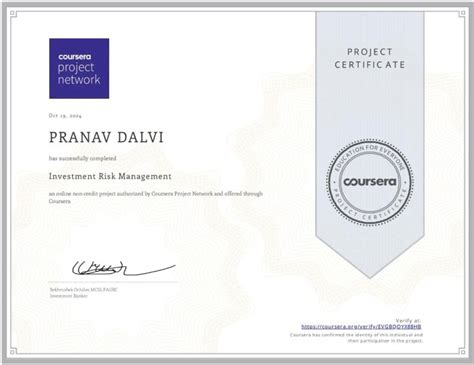 Pranav Dalvi On Linkedin Riskmanagement Coursera Financalanalysis Investmentriskmanagement