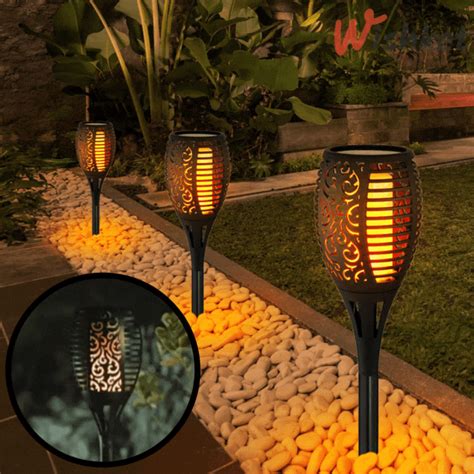 Соларни Led лампи тип Факла за градина и тераса