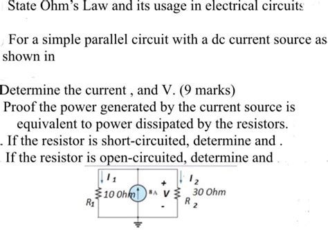 Solved For A Simple Parallel Circuit With A Dc Current Chegg Com
