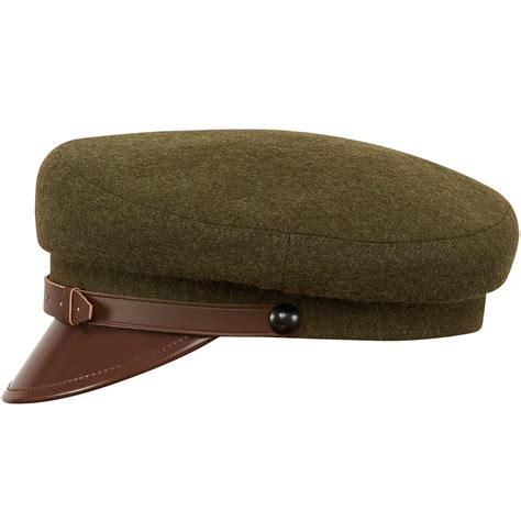British Ww2 Officer Peaked Visor Hat Military Authentic Uniform Cap