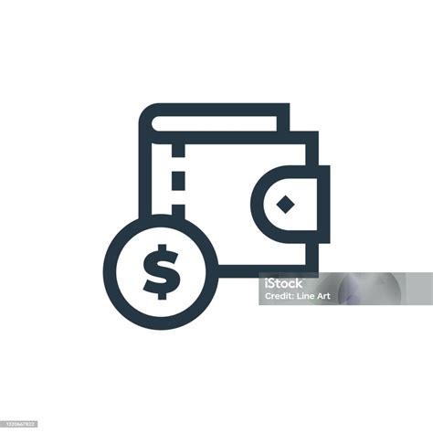 경제 컨셉에서 지갑 아이콘 벡터 지갑 편집 스트로크의 얇은 라인 일러스트 웹 및 모바일 앱 로고 인쇄 미디어에 사용하기위한 지갑 선형 기호 0명에 대한 스톡 벡터 아트 및