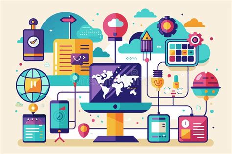 An Illustration Depicting Interconnected Devices And Cloud Computing