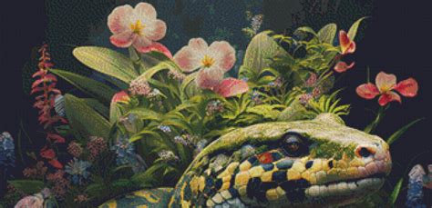 Mossy Ball Python Cross Stitch Pattern By Sekaior Etsy