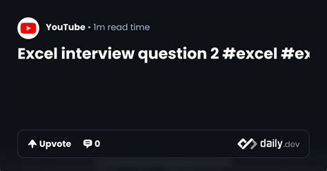 Excel Interview Question 2 Excel Excelshortcuts Datavisualization